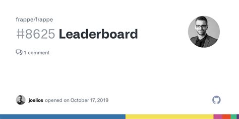 Leaderboard · Issue 8625 · Frappefrappe · Github