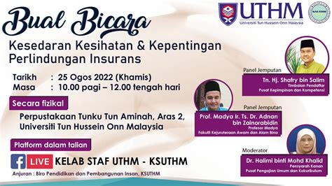 Kelab Staf Uthm Ks Uthm Bual Bicara Kesedaran Kesihatan