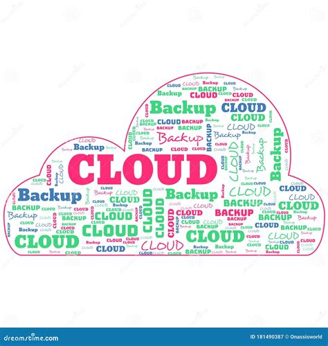 Cloud Backup Storage Illustration Of Computer System For Information Sharing Hosting Saving