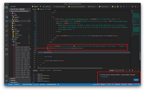 Infinite Prettier Code Formatter On Save React With OnClick Attributes Issue