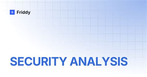 Security Analysis Friddy