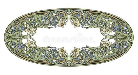 Oval Frame Art Nouveau Stock Illustrations 1530 Oval Frame Art