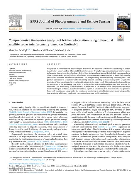 Pdf Comprehensive Time Series Analysis Of Bridge Deformation Using Differential Satellite