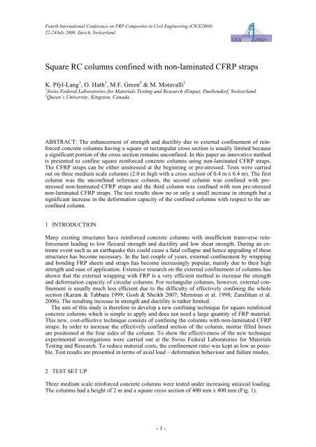 Square Rc Columns Confined With Non Laminated Cfrp Straps