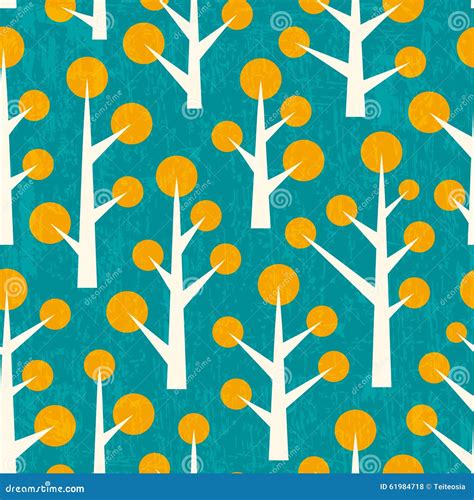 Cute Tree Pattern Stock Vector Illustration Of Seamless 61984718