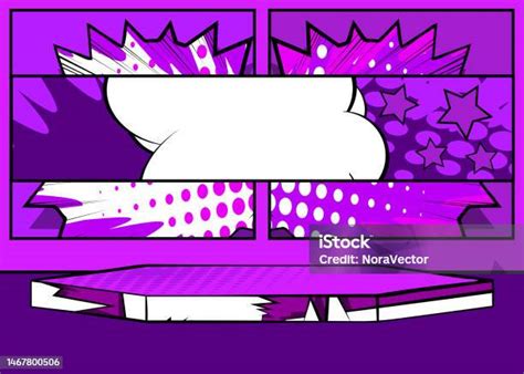 만화책 육각형 보라색 제품 모형 프레젠테이션을 위한 연단 만화 그래픽 무대 프리젠 테이션 벡터 쇼케이스 그림입니다 6에 대한 스톡 벡터 아트 및 기타 이미지 Istock