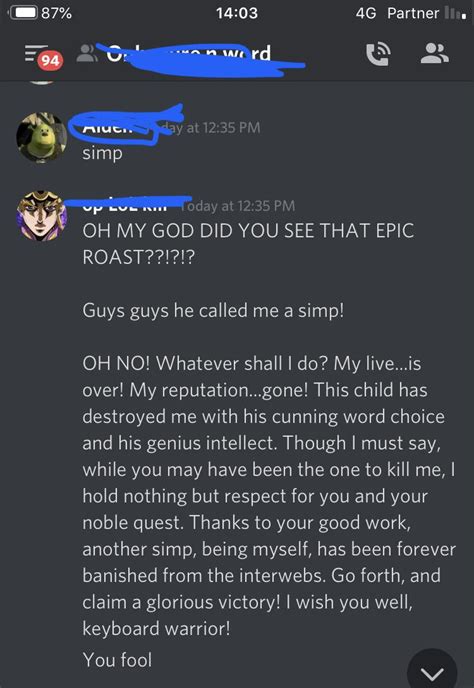 He Called Me Simp R Fuckoff