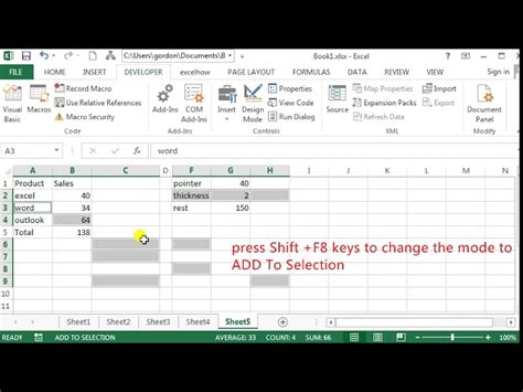 Non Adjacent Cells In Excel