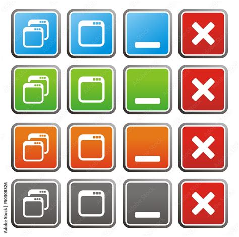 Maximize Minimize Square Buttons Stock Vector Adobe Stock