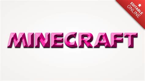 Minecraft Pink Bevelled Text Effect Generator