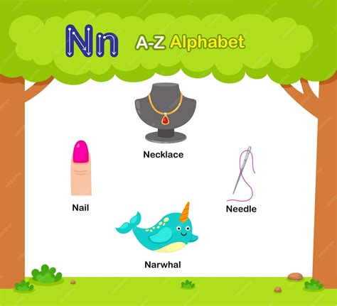 Premium Vector Alphabet Letter N Education Vocabulary Illustration Vector