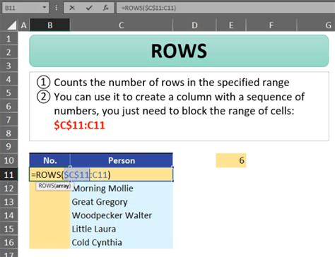 Rows Function How Many Rows In A Range Excel And Adam