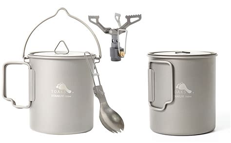 Toaks Titanium 750ml Pot With Brs 3000t Stove And Spoon Ultralight