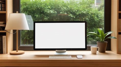 Premium Photo Continuous Line Drawing Computer Monitor With Keyboard And Mouse Illustration