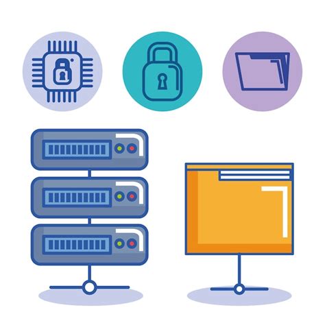 Premium Vector Data Center Server Folder File Protection Digital