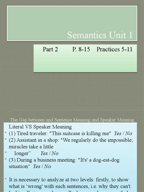 Semantics Unit 1part 2 Pdf Theory English Language