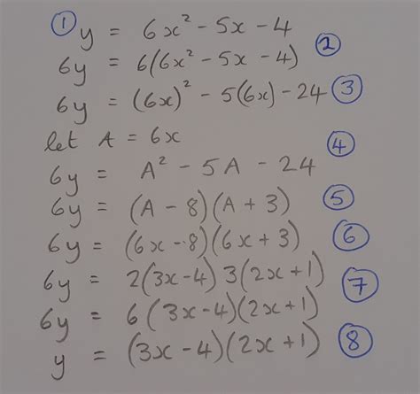 factorising non monic quadratics a department s view geomaths