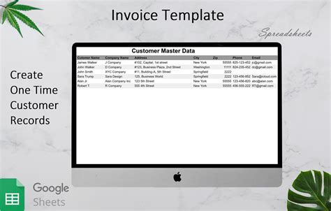 Automated Invoice Template For Small Business Editable And Printable Invoice Google Sheet Sale