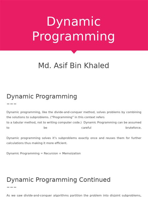 Lecture 12 Dynamic Programming Pdf