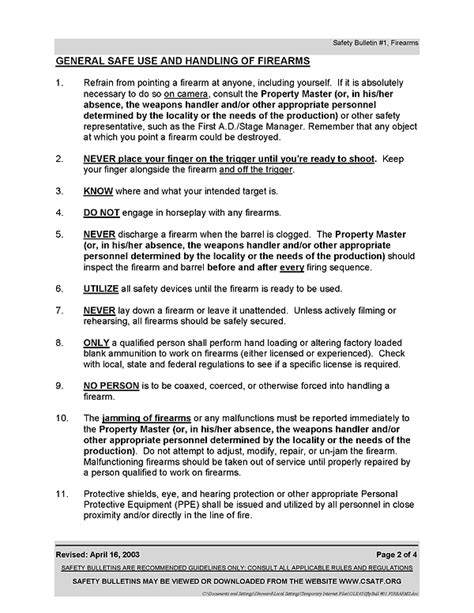 Industry Bulletins Prop Gun Safety