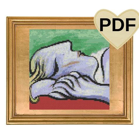 Pablo Picasso Small Cross Stitch Pattern Le Repos Instant Download
