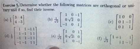 Solved Determine Whether The Following Matrices Are