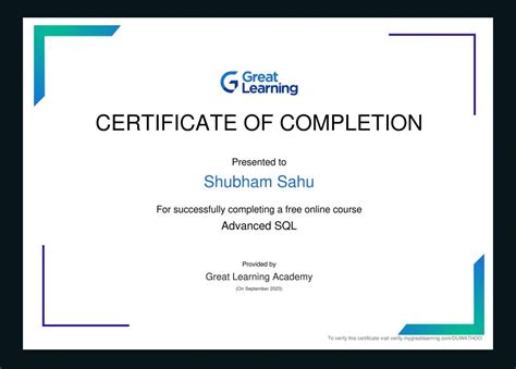 Earned Advanced Sql Certification Shubham Sahu Posted On The Topic Linkedin