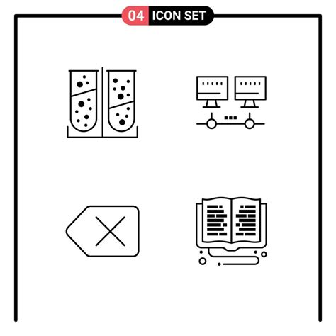 4 Line Concept For Websites Mobile And Apps Apparatus Delete Laboratory Test Server Library