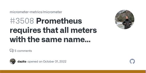 Prometheus Requires That All Meters With The Same Name Have The Same Set Of Tag Keys Issue
