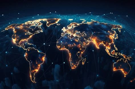 Premium Photo Abstract Representation Of Interconnected Global Network Nodes