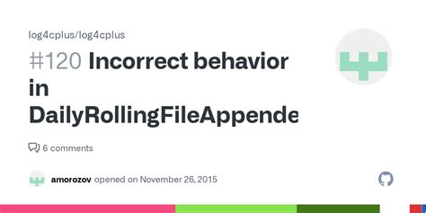 Incorrect Behavior In Dailyrollingfileappenderclose · Issue 120 · Log4cpluslog4cplus · Github
