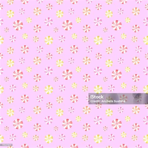 귀여운 휴일 디자인 직물 포장지 인사말 카드 패키지 스크랩 보킹파스텔 핑크 배경에 달콤한 수채화 페퍼민트 사탕 지팡이 소용돌이와