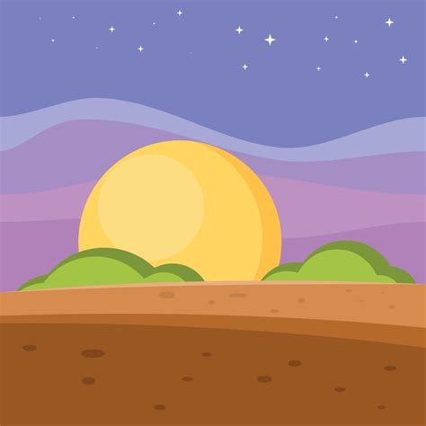 Premium Vector Sunset Landscape Isolated Background