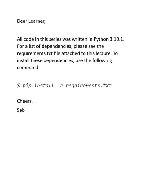 Python Version And Dependencies Pdf