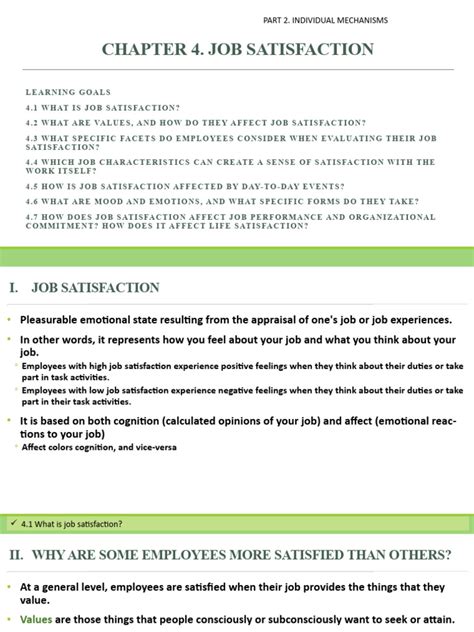 Chapter 4 Job Satisfaction Pdf Job Satisfaction Emotions