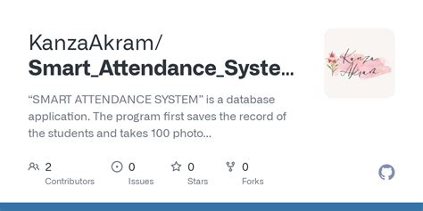 Github Kanzaakram Smart Attendance System