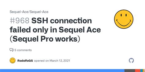 Ssh Connection Failed Only In Sequel Ace Sequel Pro Works · Issue 968 · Sequel Acesequel Ace