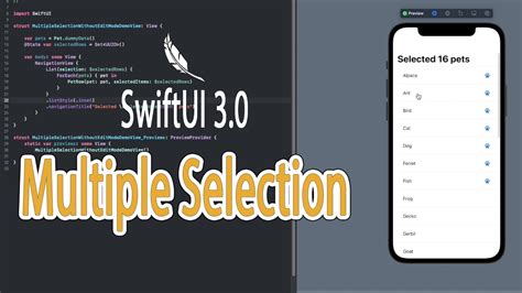 multiple selection in list swiftui 3 0 working with list 2 part 8