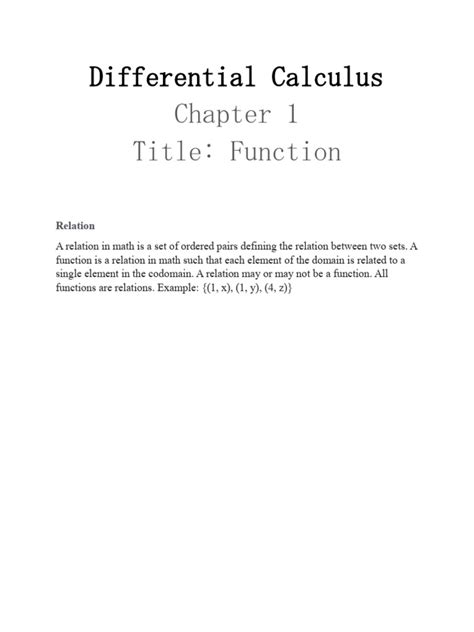 Chapter 1 Function Pdf Function Mathematics Mathematical Objects