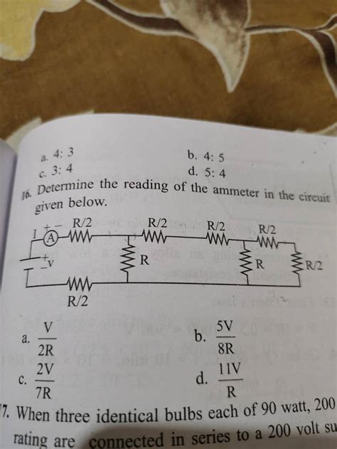 Determine The Reading Of The Ammeter In The Circuit Given Below Filo