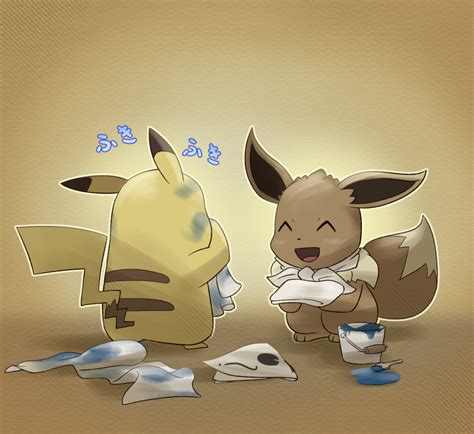 Yamaori Hakkentai Pokedan Eevee Pikachu Nintendo Pokemon Highres