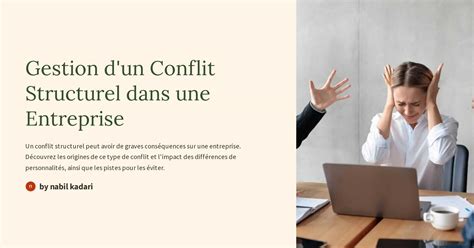 Gestion Dun Conflit Structurel Dans Une Entreprise