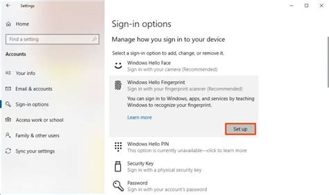 如何在 Windows 10 上设置 Windows Hello 指纹