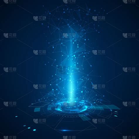 未来的住房和城市发展部的元素。全息ui元素虚拟现实。科幻未来用户界面。摘要高新技术循环。向量素材 花瓣网