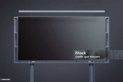 어두운 배경에 빈 검은 색 광고판 전면 보기 모형 3d 렌더링 간판에 대한 스톡 사진 및 기타 이미지 간판 디지털 생성
