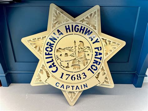 California Highway Patrol Chp Badge With Custom Rank And Id Number Etsy