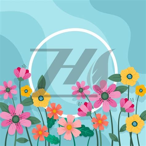 دانلود وکتور تصویر زمینه آبی طرح گل های رنگی دانلود رایگان فایل لایه