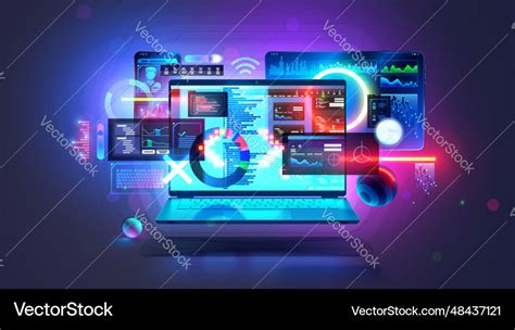 software development technology app programming vector image