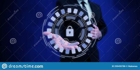 Man Standing Holding Tablet And Pressing On Virtual Button Business Man Carrying Pad Tapping