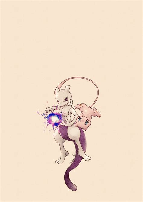 Zozozoshion Mew Pokemon Mewtwo Nintendo Pokemon Commentary Request Highres Artist Name